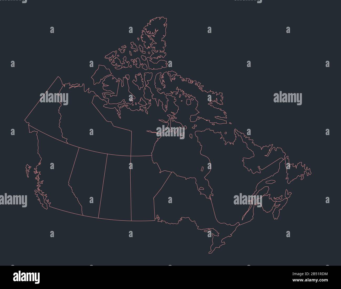 Canada map outline hi-res stock photography and images - Alamy