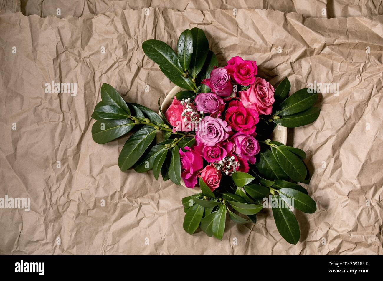 Creative layout roses flowers Stock Photo - Alamy