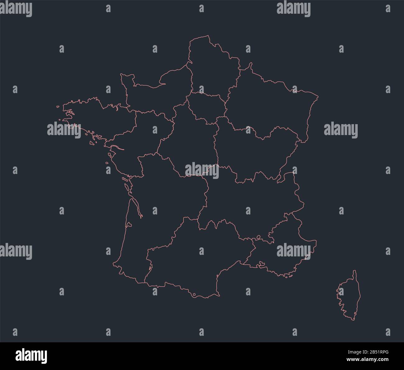France map outline hi-res stock photography and images - Alamy