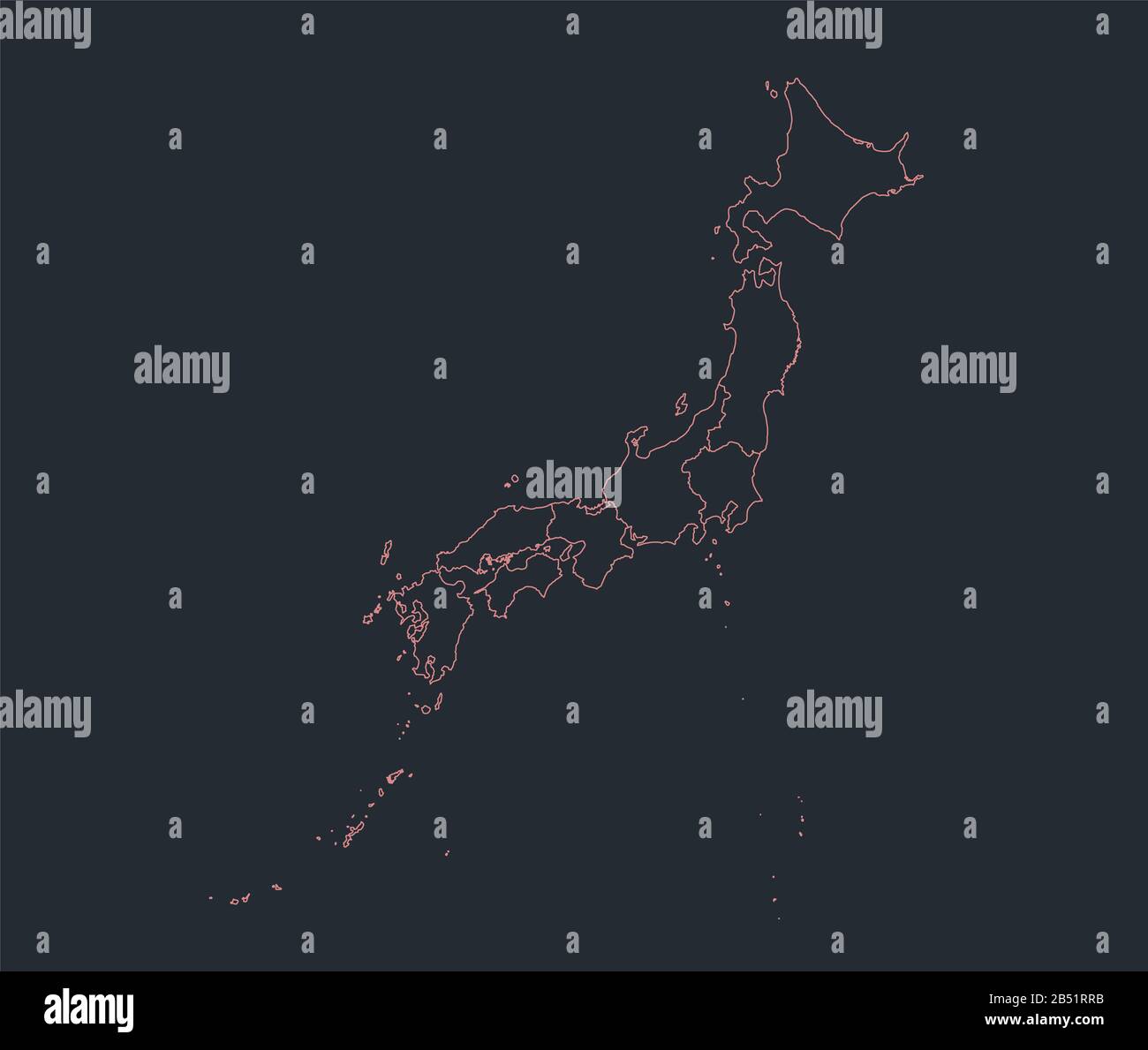 Japan map outline hi-res stock photography and images - Alamy