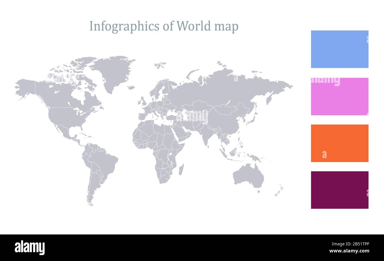 Infographics of world map, individual states blank Stock Photo - Alamy