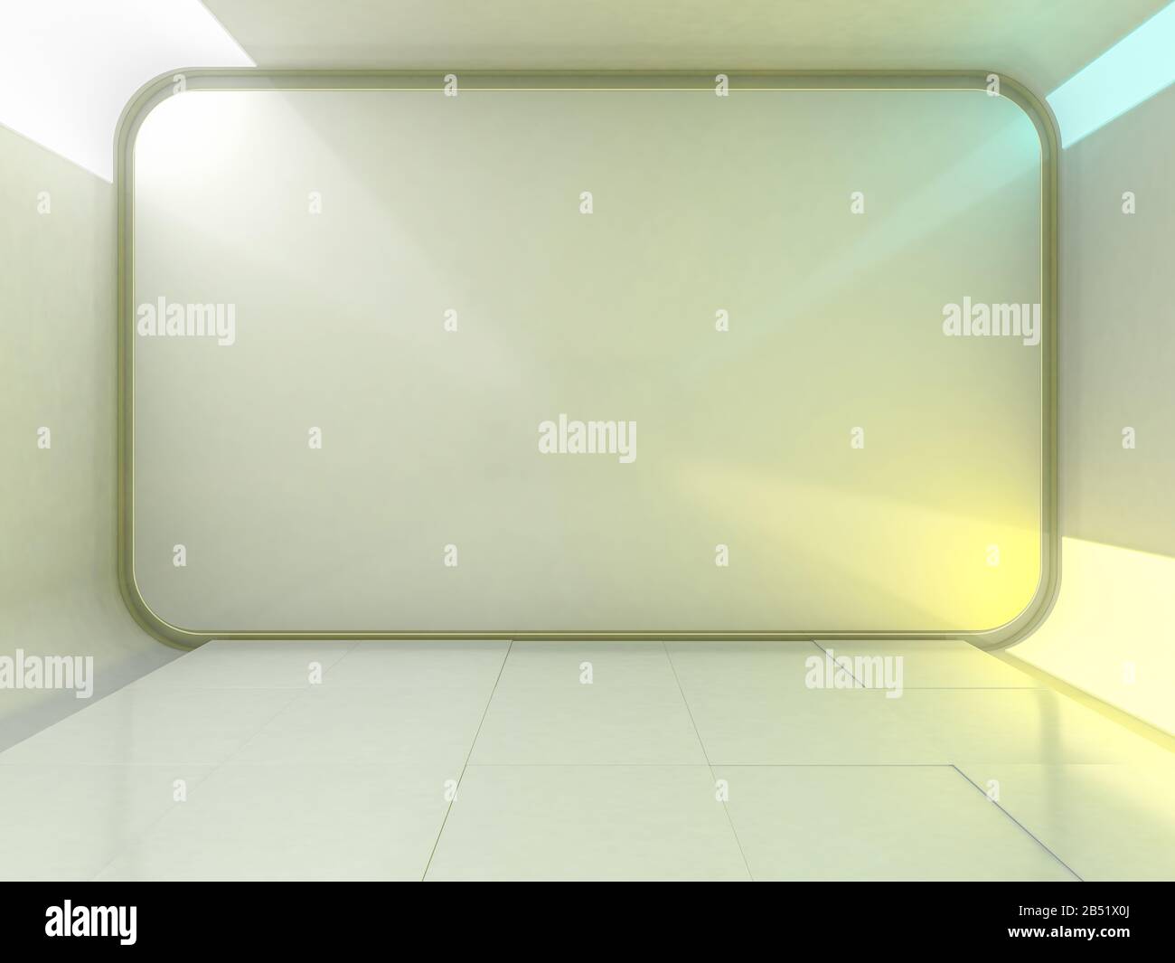Abstract modern architecture background, empty open space interior. 3D ...