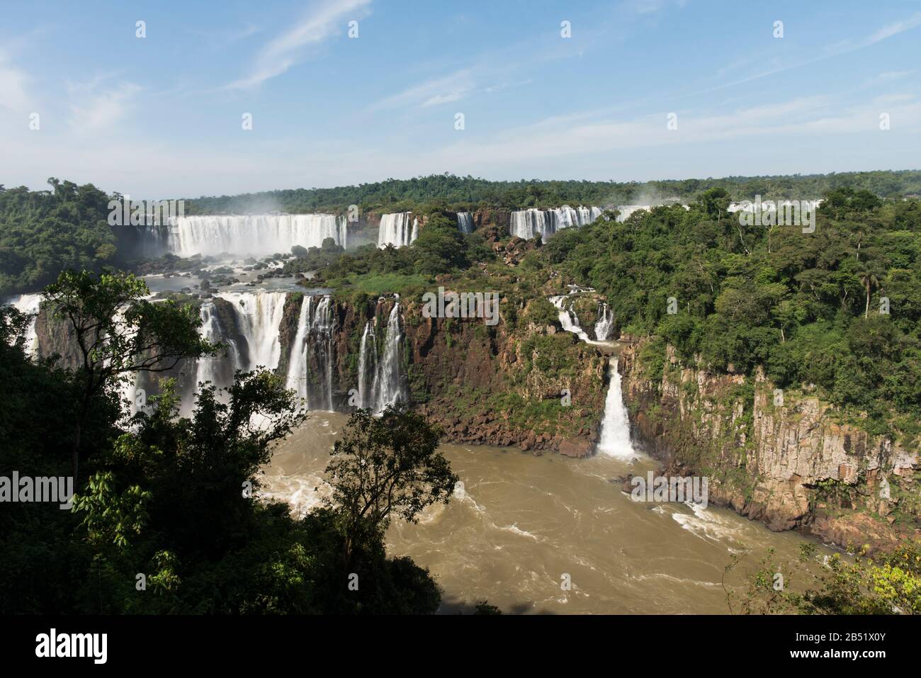 Spectacular landscape, view of the Iguazu Falls, from the Brazilian ...