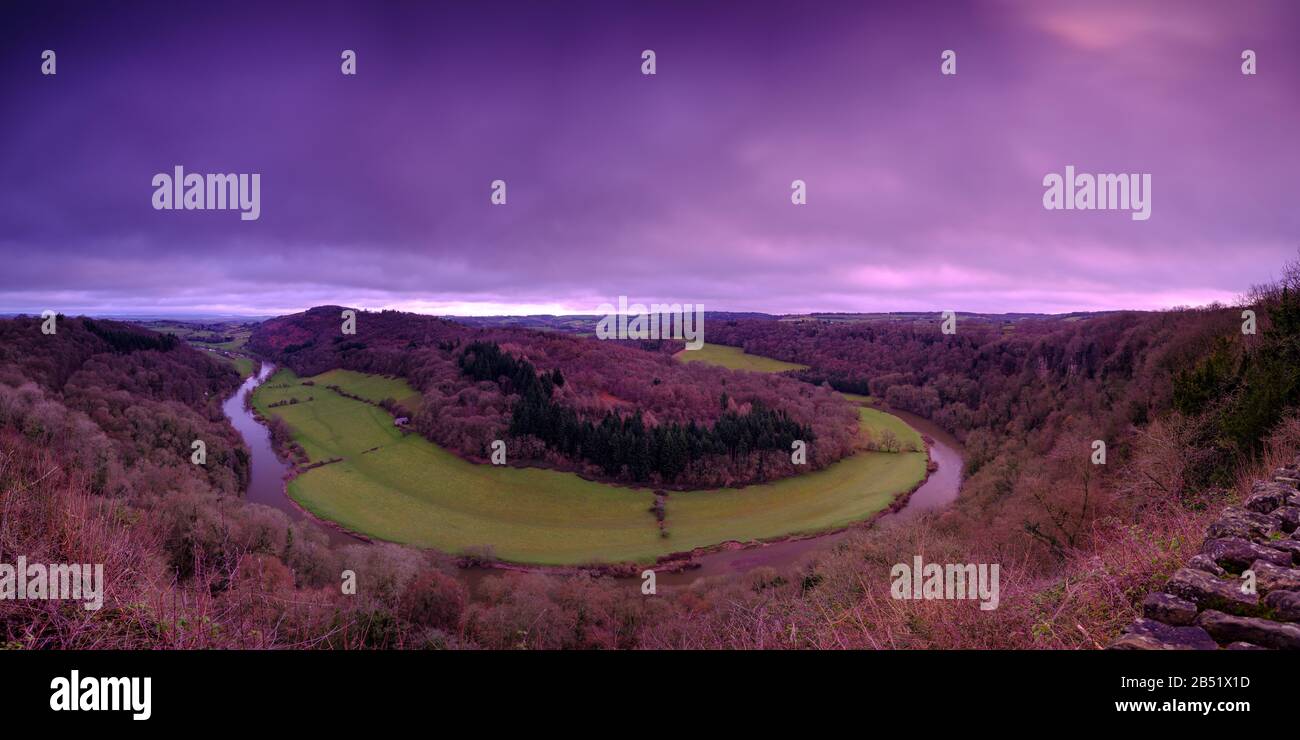 Symonds Yat, UK - January 31, 2019: Winter sunrise over the River Wye ...