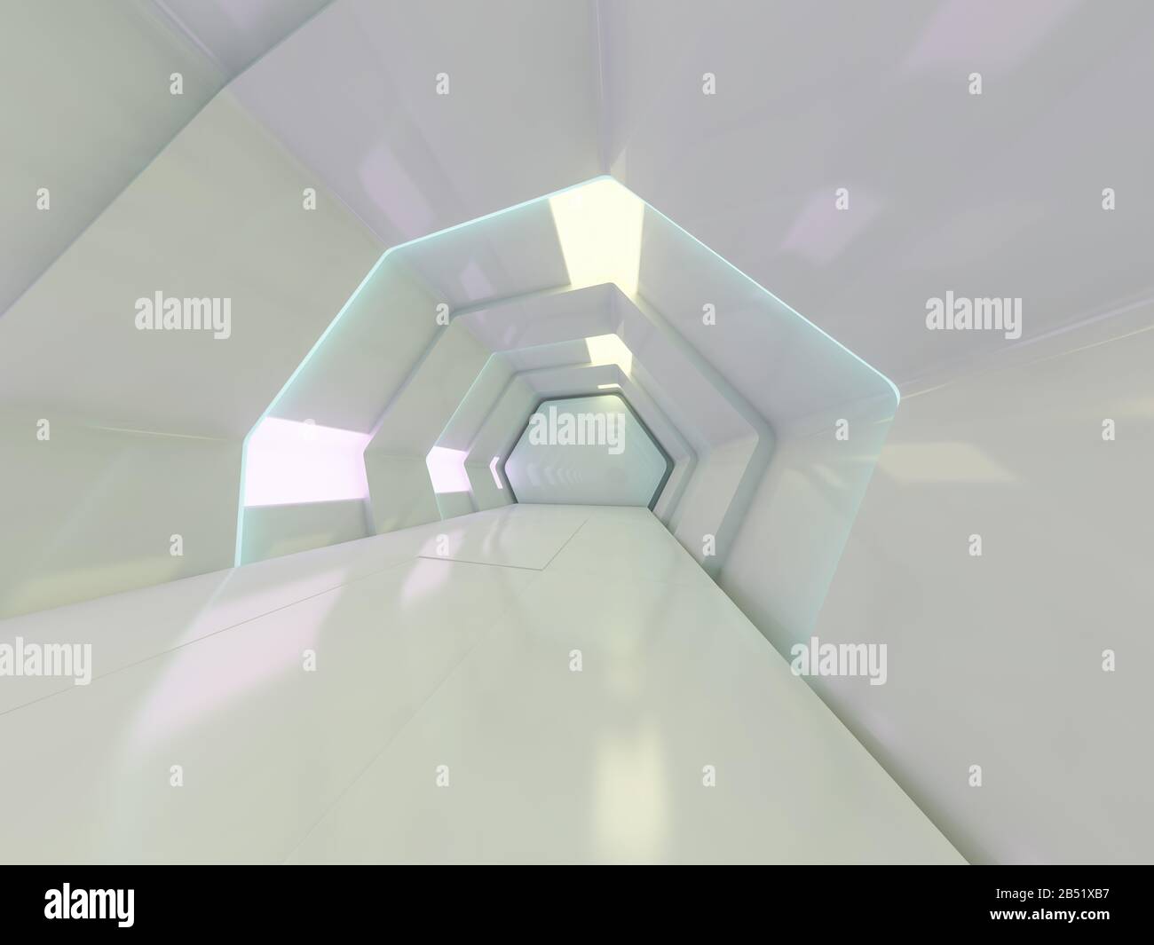 Abstract modern architecture background, empty open space interior. 3D ...