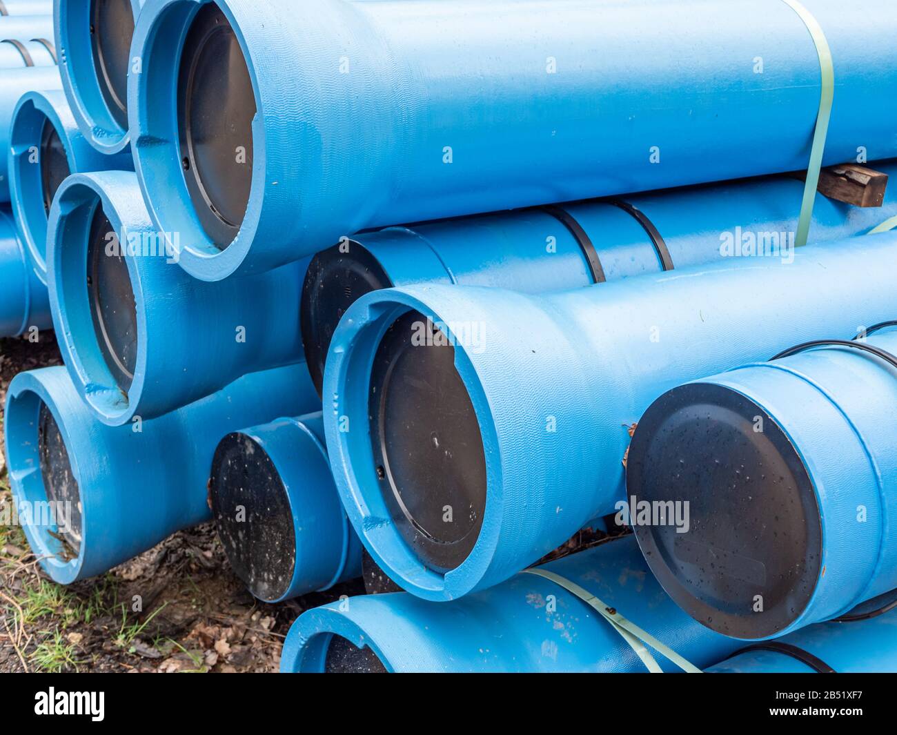 Sewer pipes on a construction site Stock Photo - Alamy
