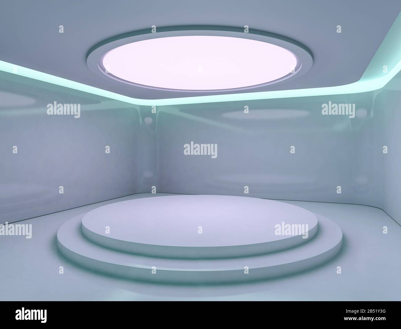 Abstract modern architecture background, empty open space interior. 3D ...