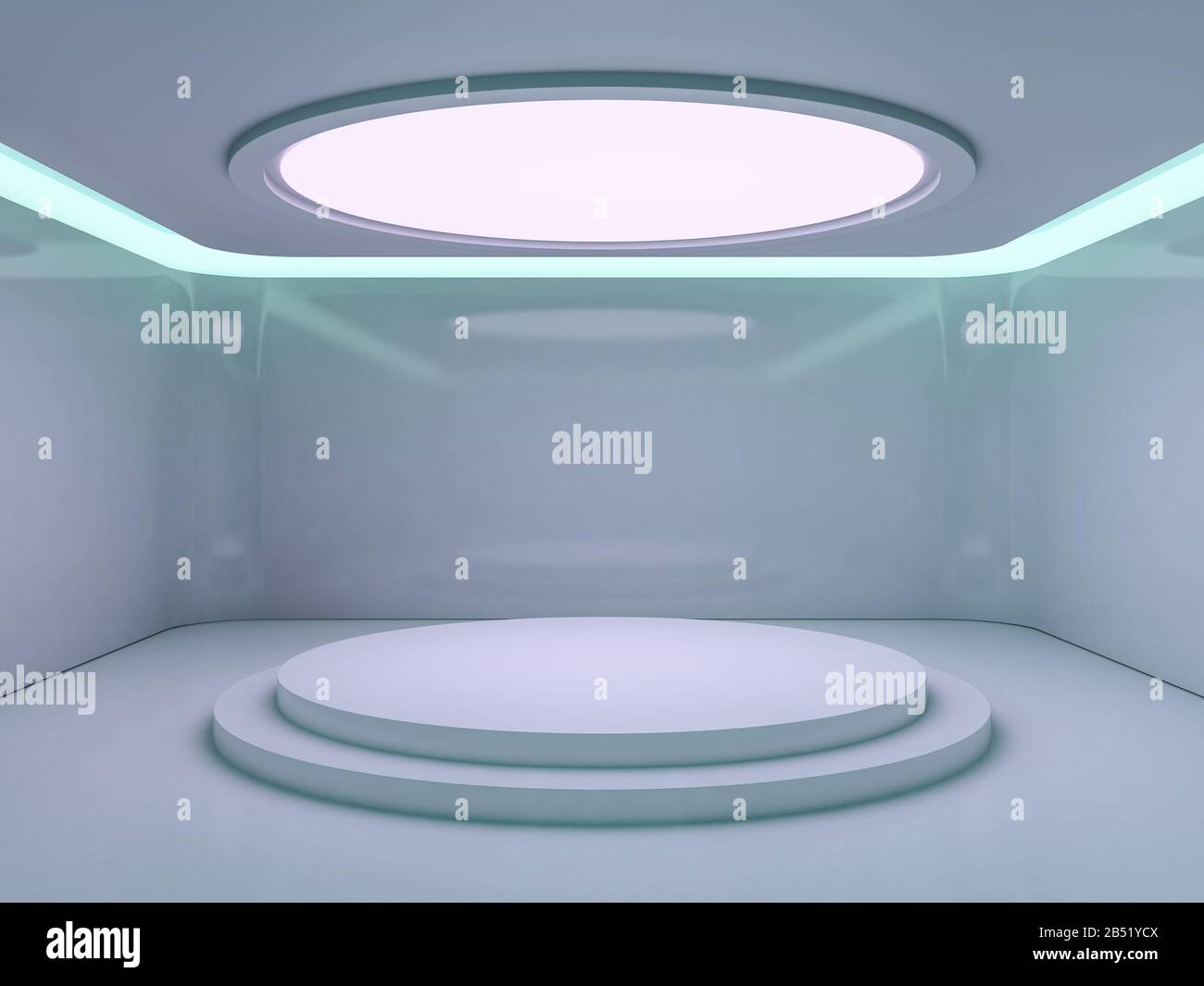 Abstract modern architecture background, empty open space interior. 3D ...