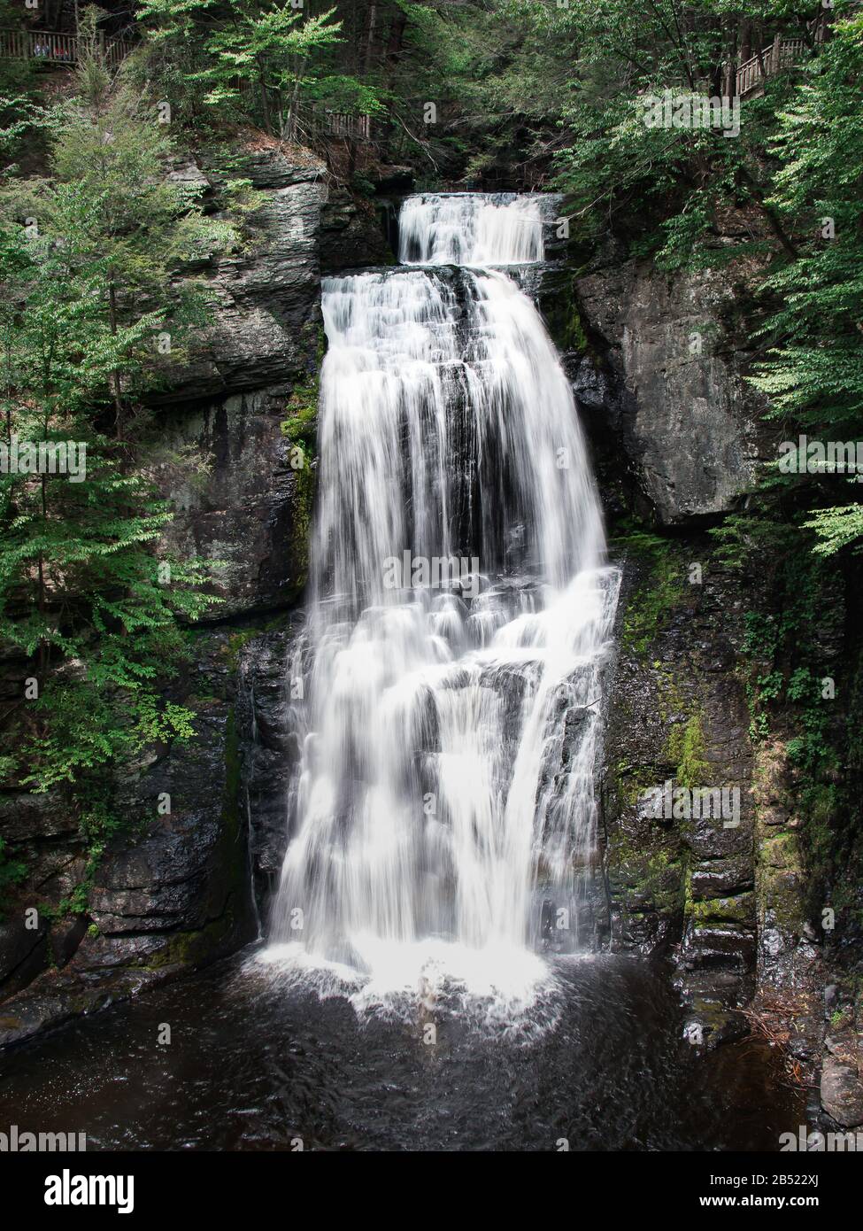 Waterfall at Bushkill Falls in the Pocono Mountains of Pennsylvania in ...