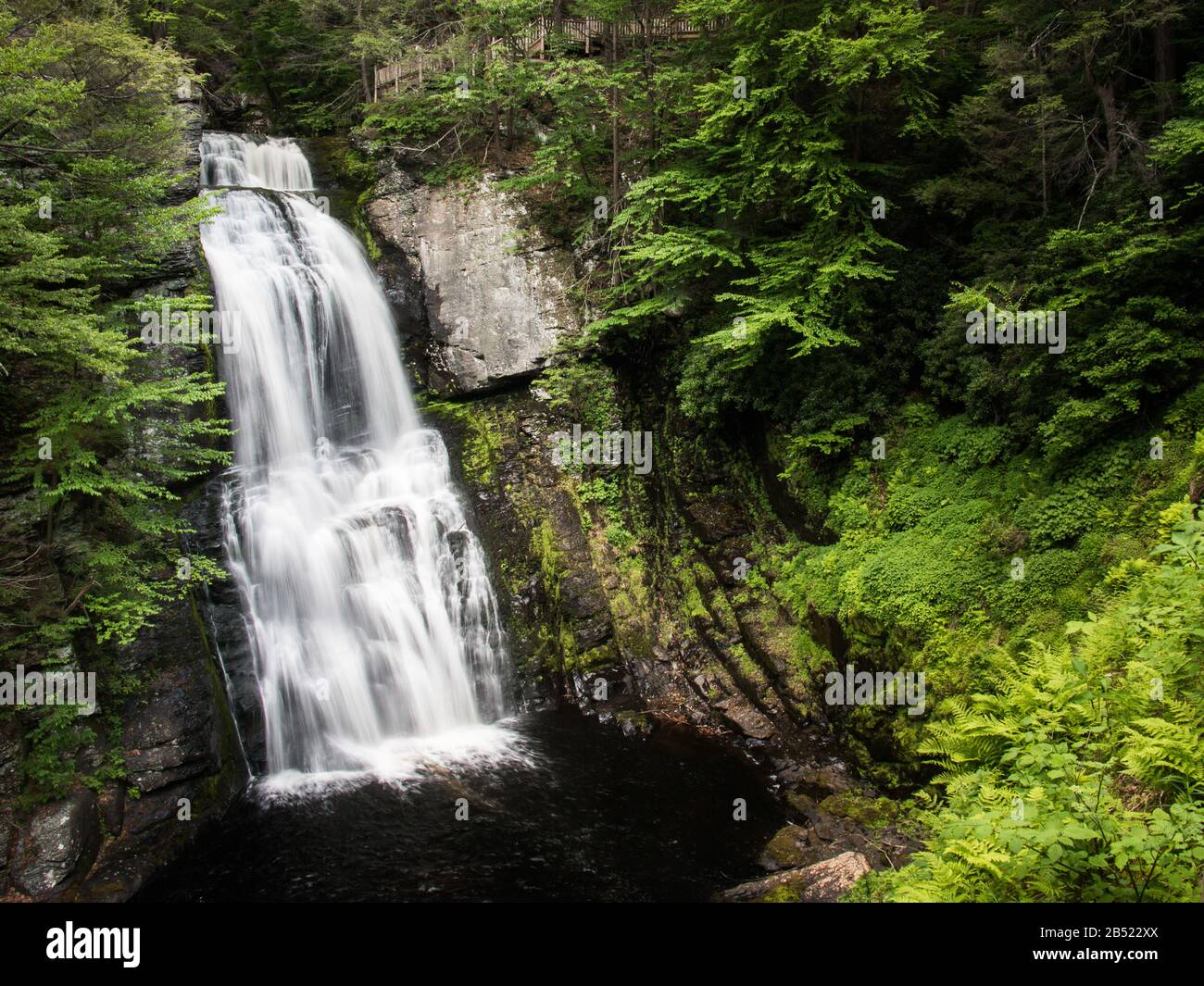 Waterfall at Bushkill Falls in the Pocono Mountains of Pennsylvania in ...