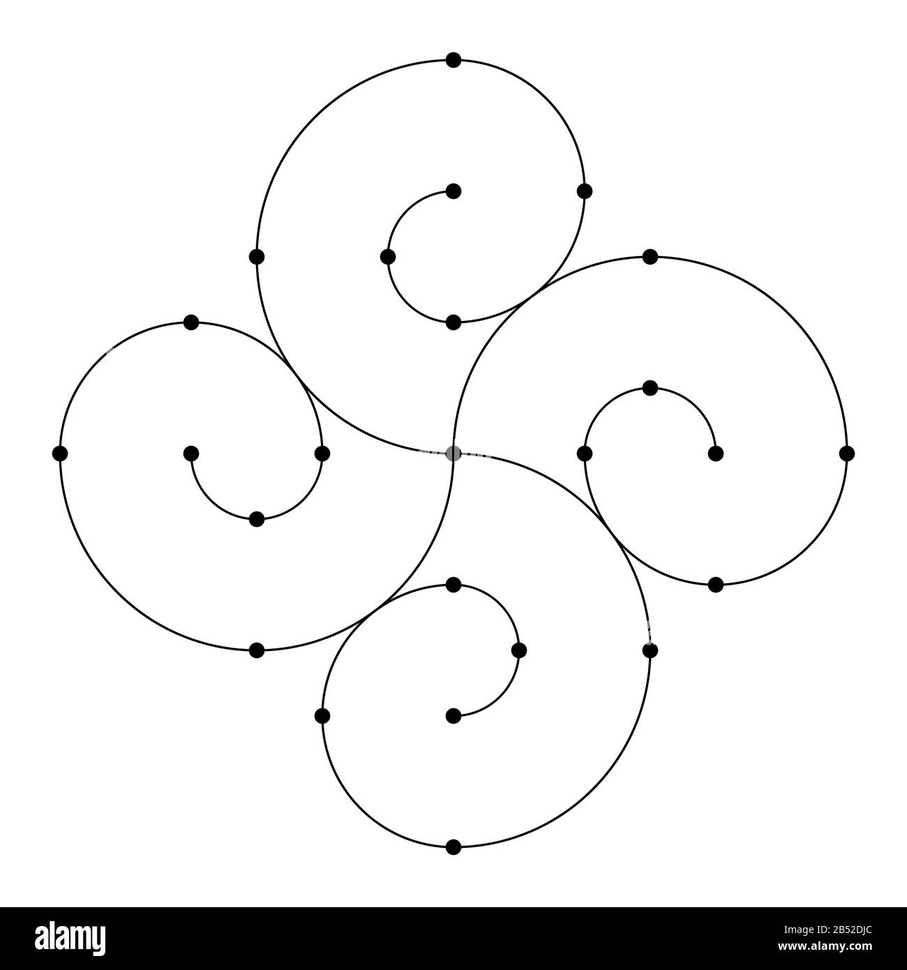 Abstract geometric symmetric symbol, isolated on white background ...