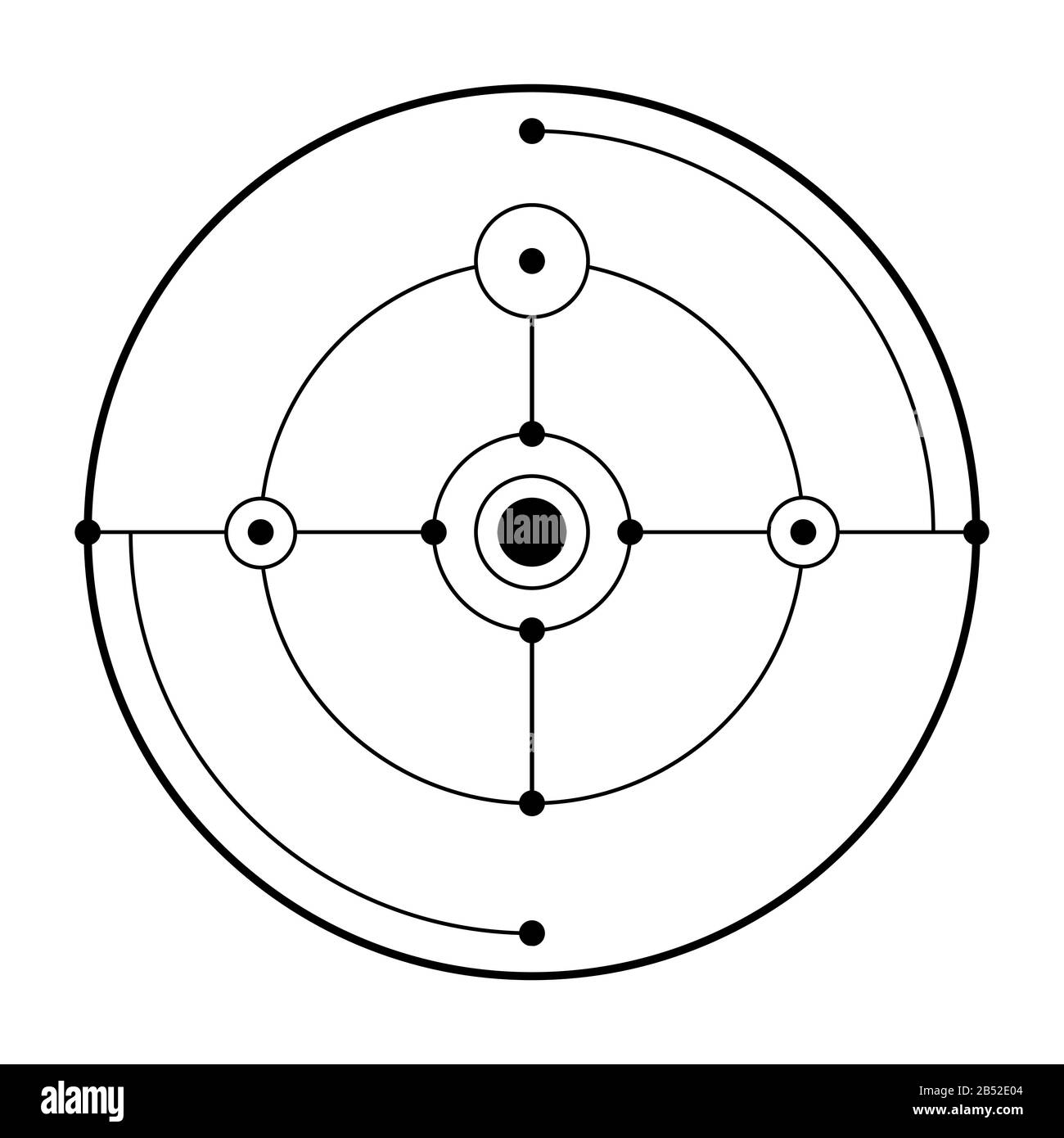Abstract geometric symbol, isolated on white background. Black linear ...