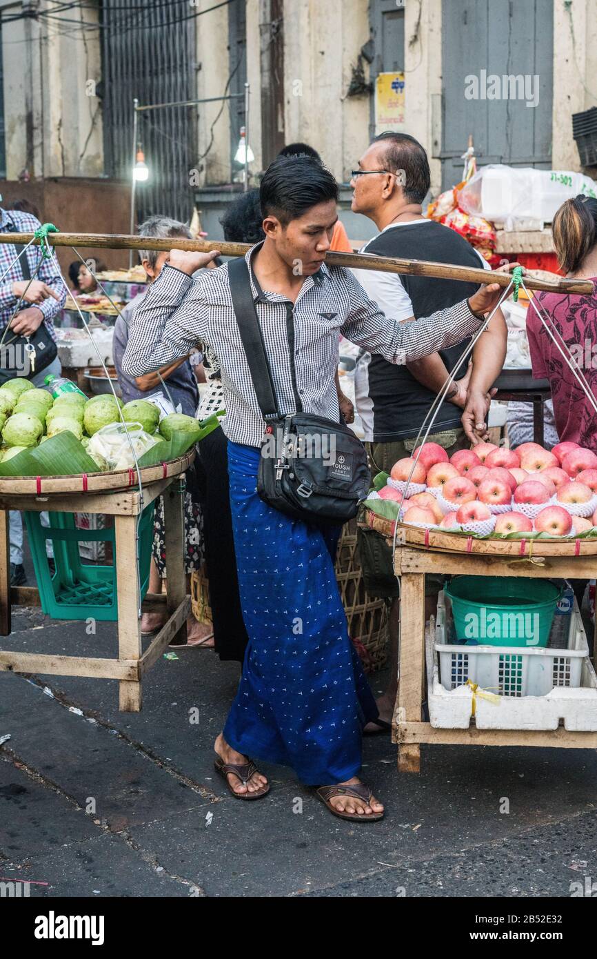 Street market, Yangon, Myanmar, Asia Stock Photo - Alamy