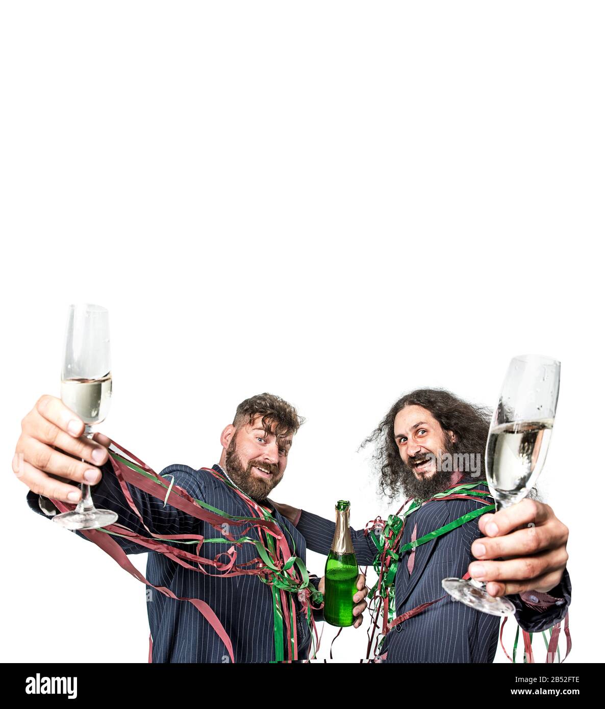 Two funny friends celebarting a success Stock Photo - Alamy