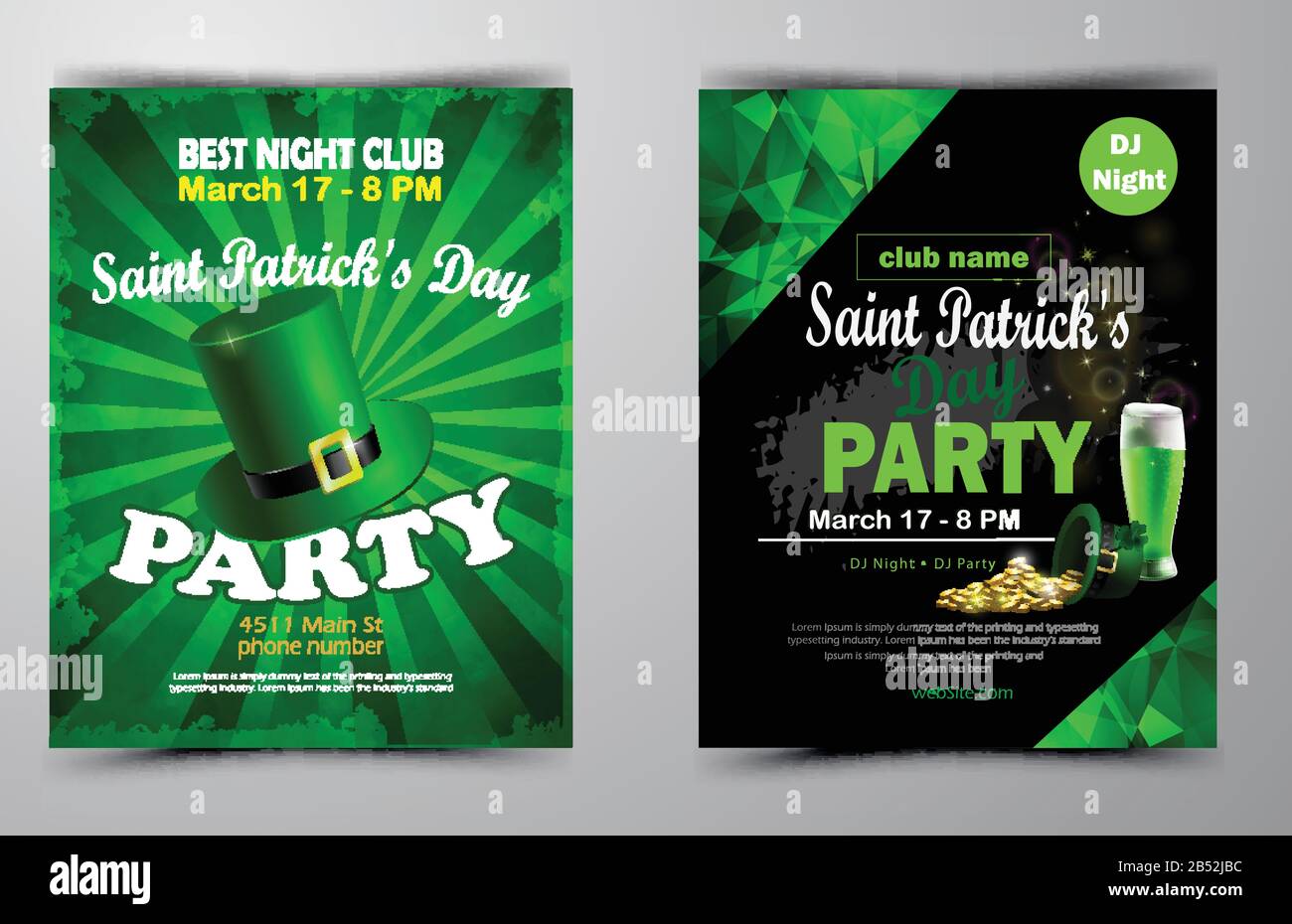 St. Patrick s Day poster set Vector illustration Stock Vector Image ...