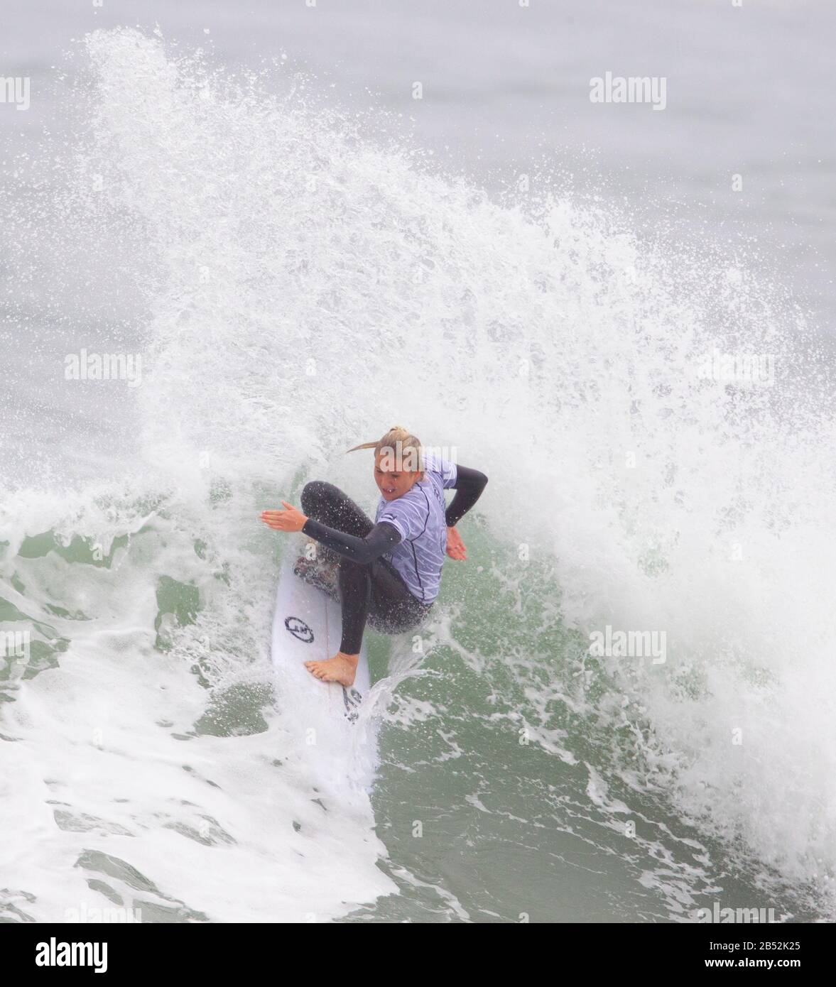 Surfer SLO Cal Open Surf Contest Morro Bay 2020 Stock Photo - Alamy