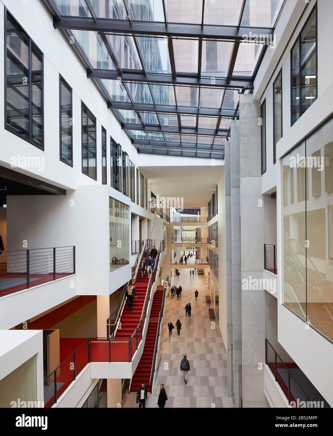 Elevated view across 'Street of knowledge' circulation space. Frankfurt ...