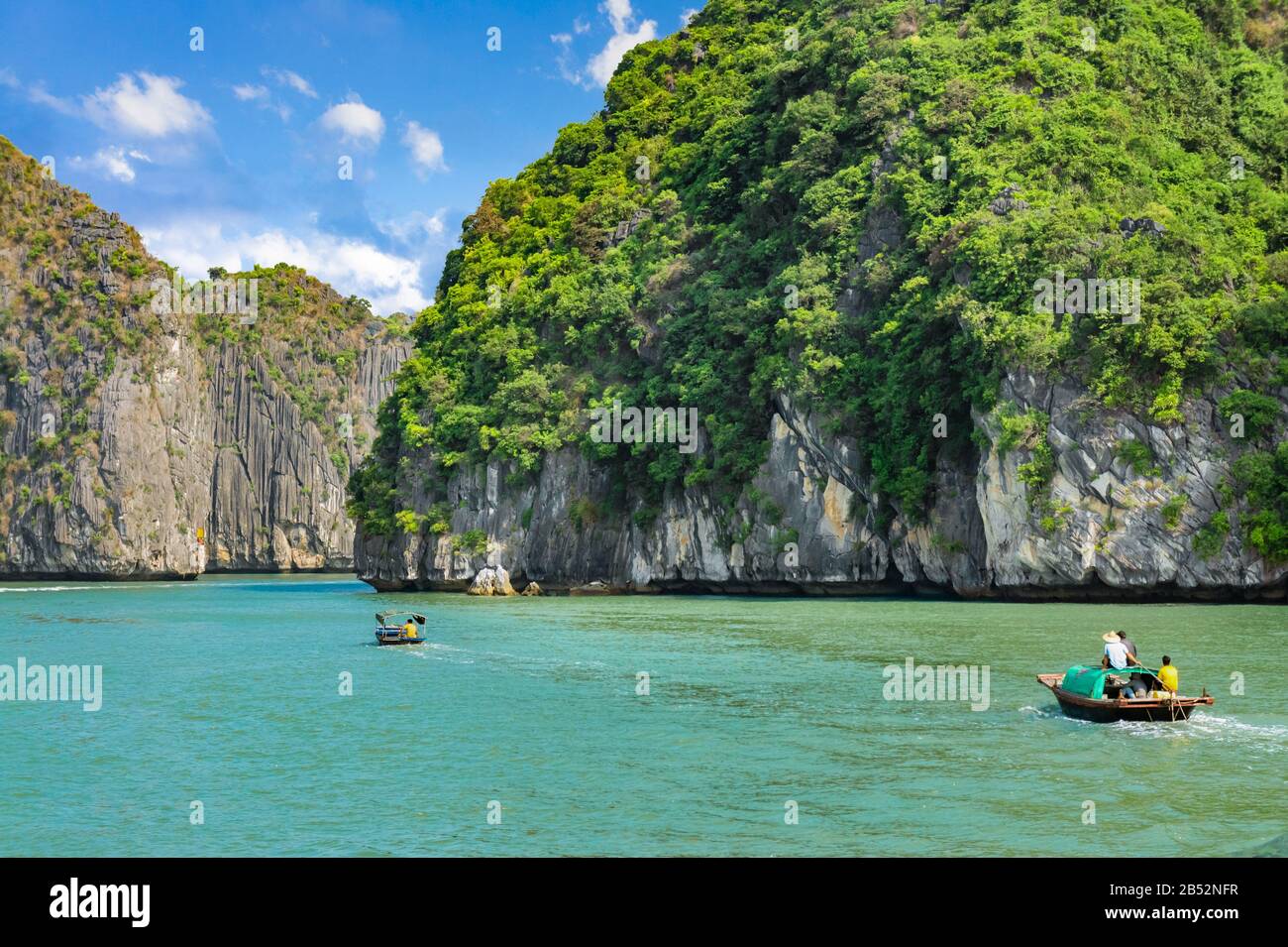 Halong bay islands. Tourist attraction, spectacular limestone grottos ...