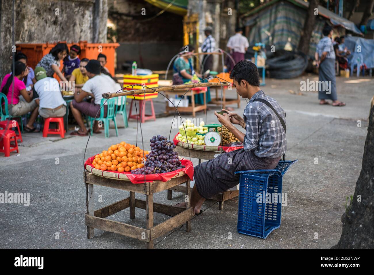 Street scene in the Yangon, Myanmar, Asia Stock Photo - Alamy