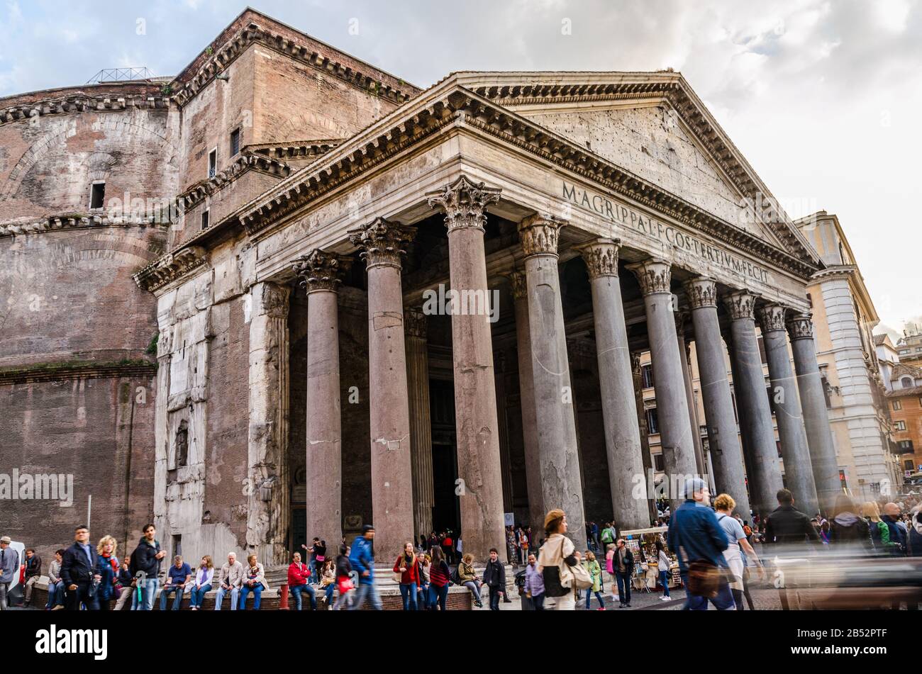 May 23, 2015 Rome, Italy: Magnificent view of famous Roman Pantheon ...