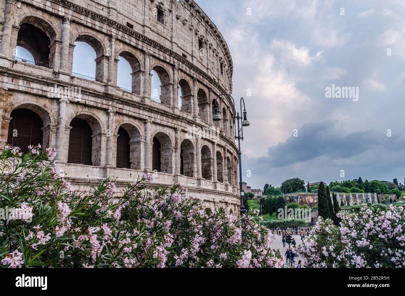 May 23, 2015 Rome, Italy: Magnificent view of famous Roman Colosseum ...
