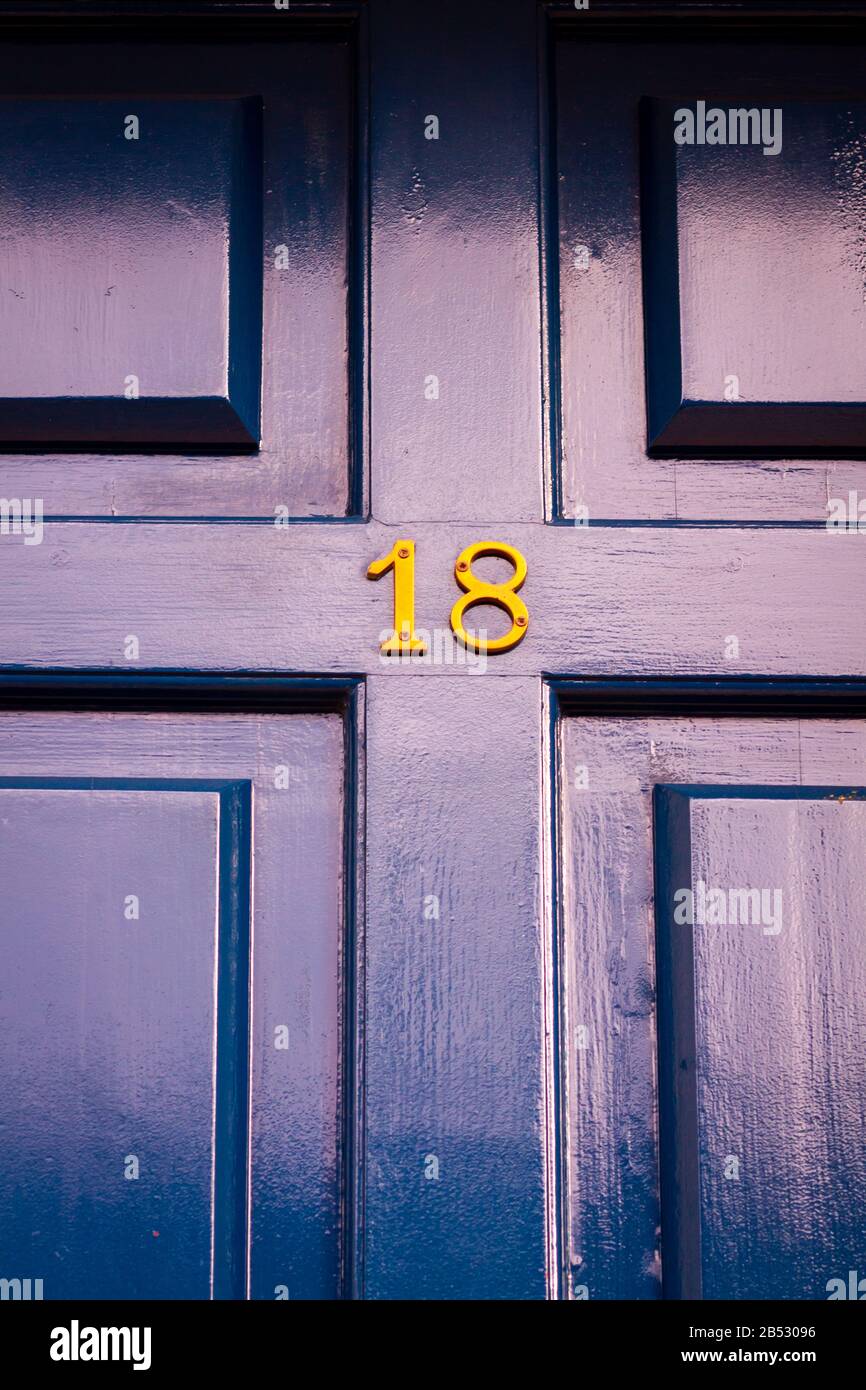 House number 18 Stock Photo - Alamy