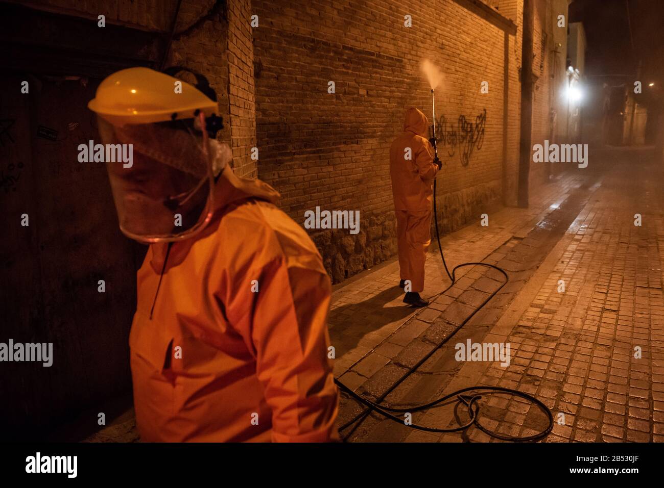 Iranian health ministry staff, the provincial fire department and ...