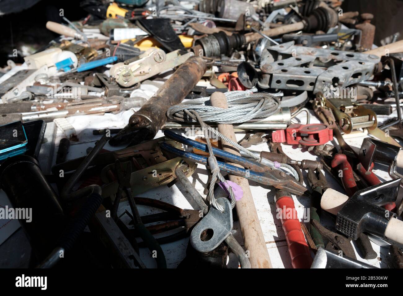Old carpenters table in hi-res stock photography and images - Alamy