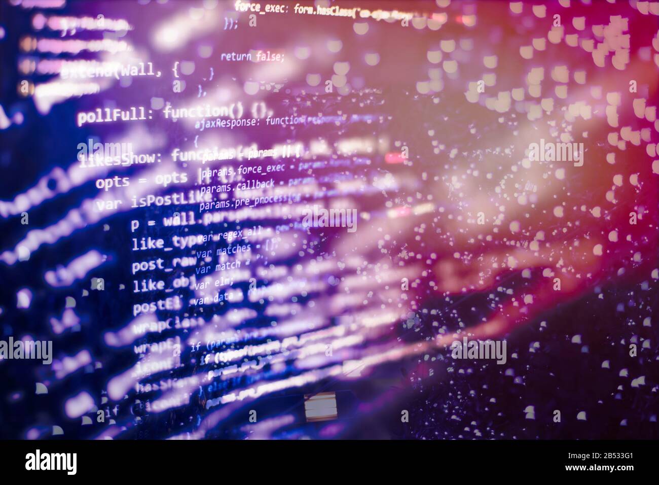 Code language on a computer screen with a shallow depth of field Stock ...