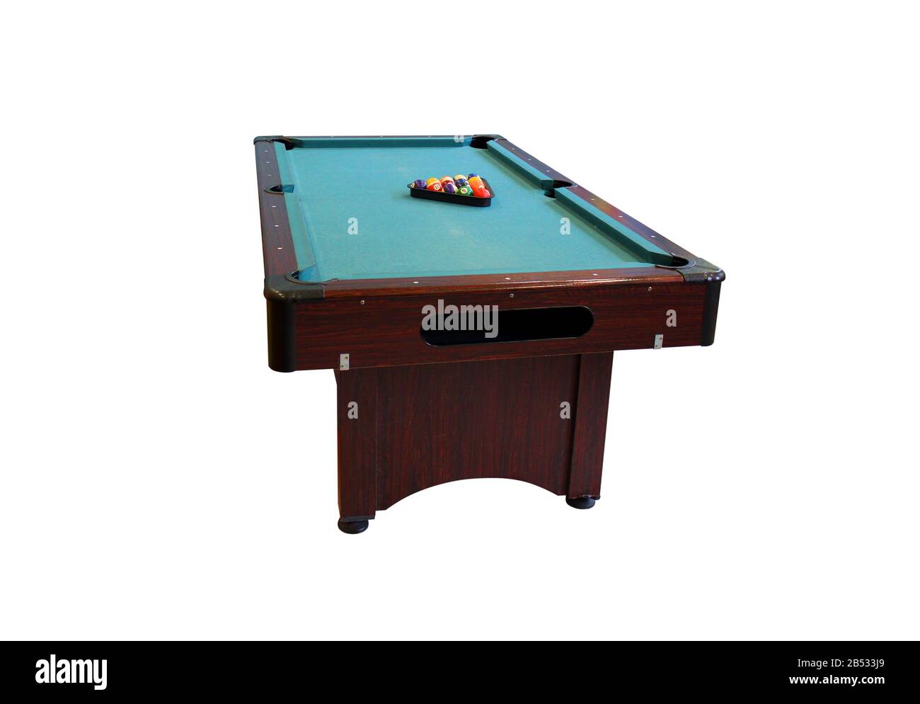 Billiard table isolated on white Stock Photo - Alamy