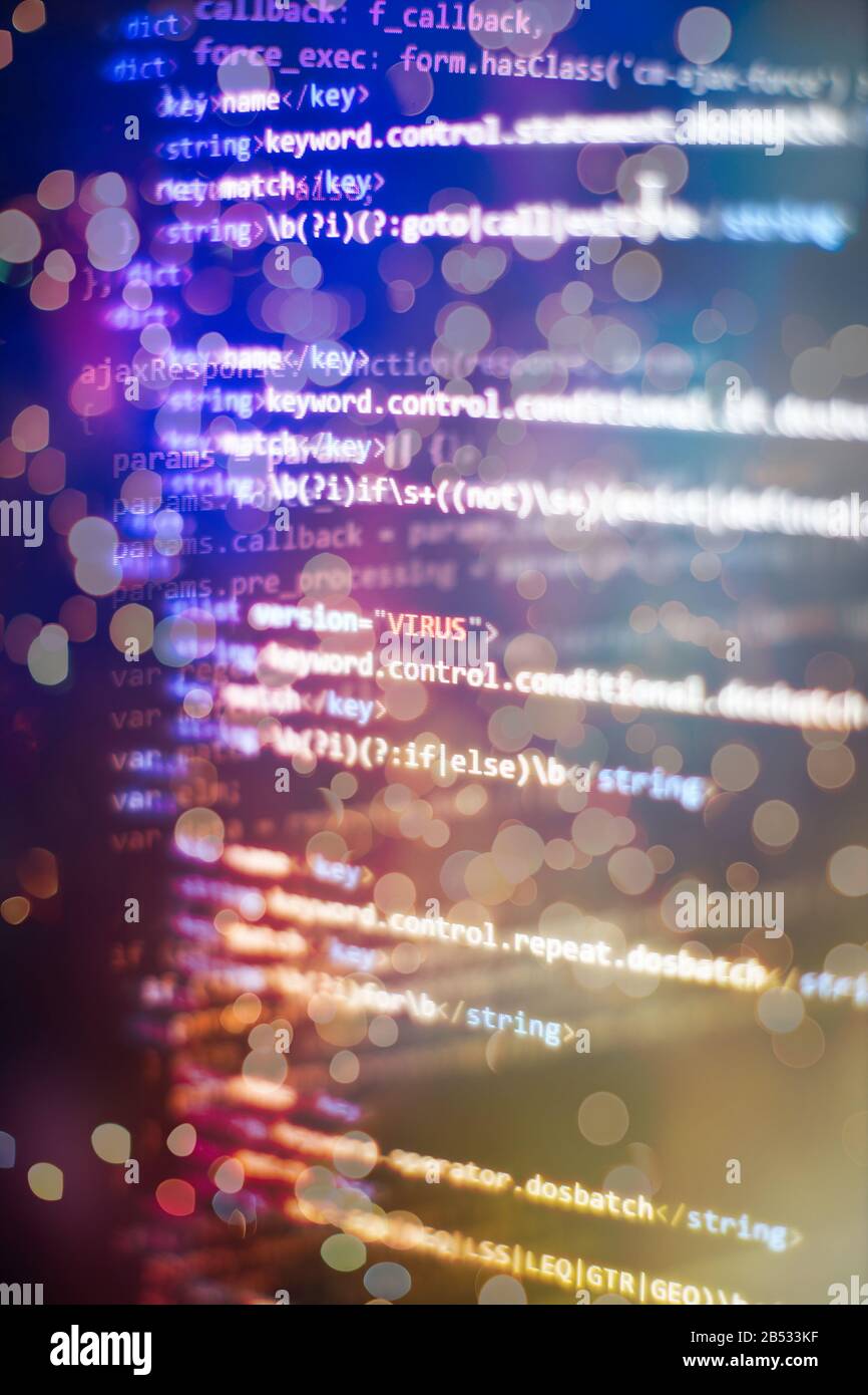 Future Technology Creation Process Coding Script Text On Screen Notebook Closeup Photo Stock