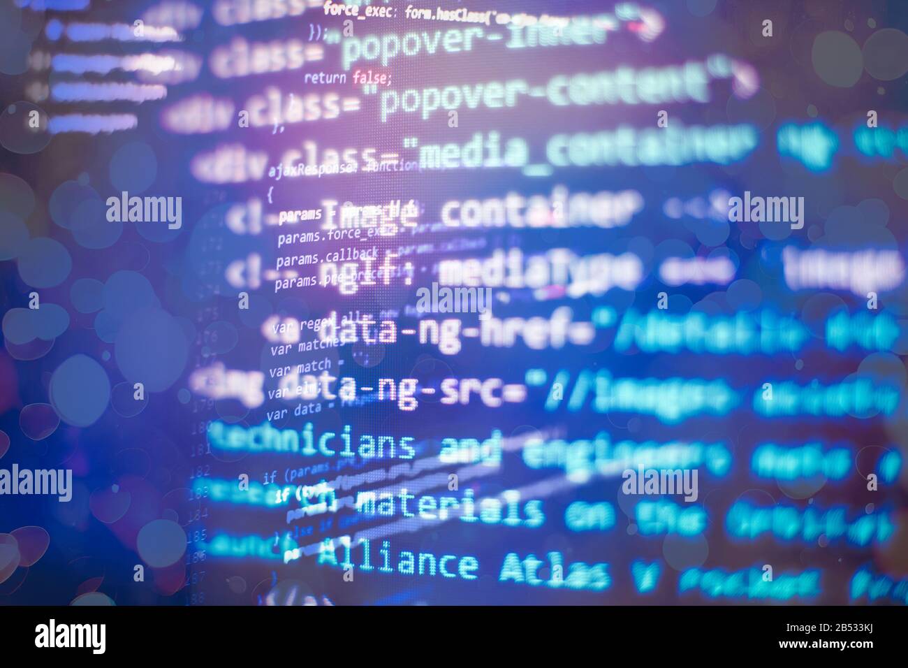 Future Technology Creation Process Coding Script Text On Screen Notebook Closeup Photo Stock