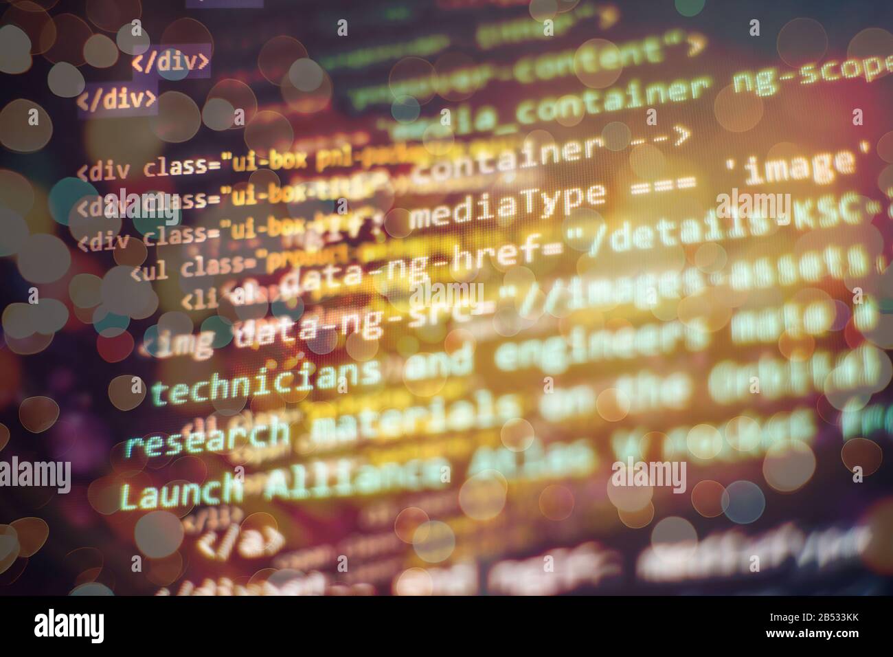 Future Technology Creation Process Coding Script Text On Screen
