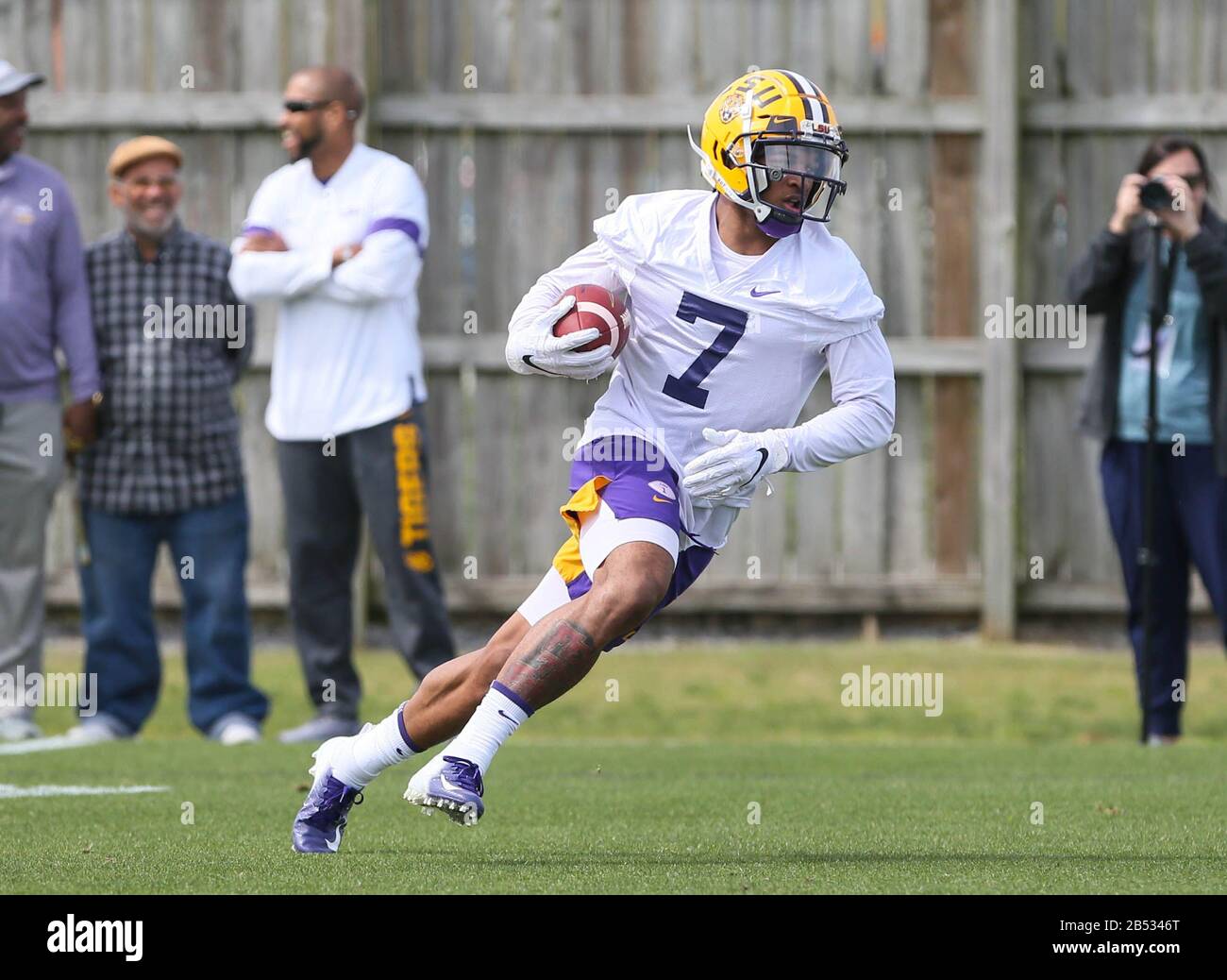 Baton Rouge, LA, USA. 7th Mar, 2020. LSU wide receiver Ja'Marr Chase (7 ...