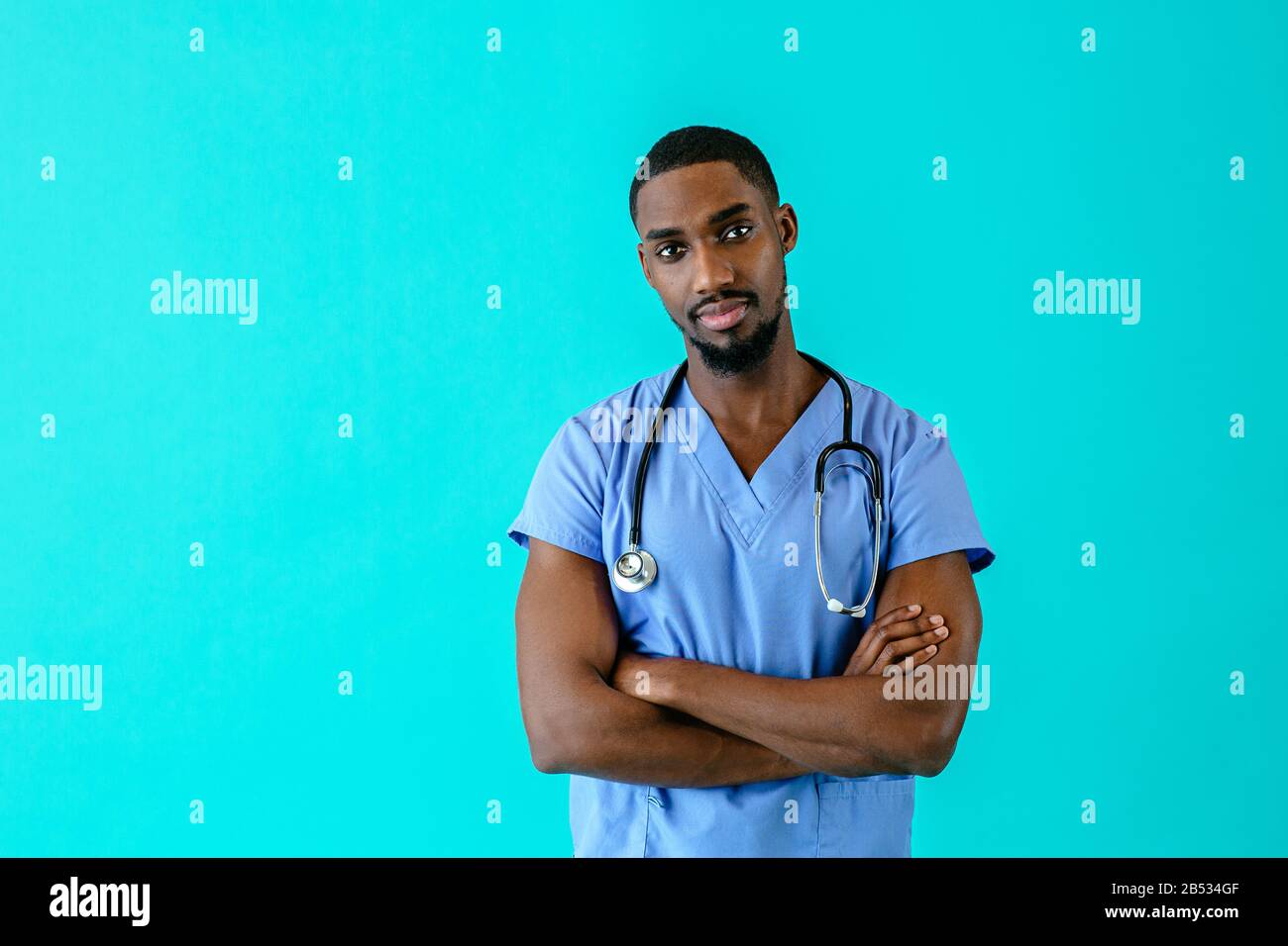 Blue nurse uniform hi-res stock photography and images - Alamy