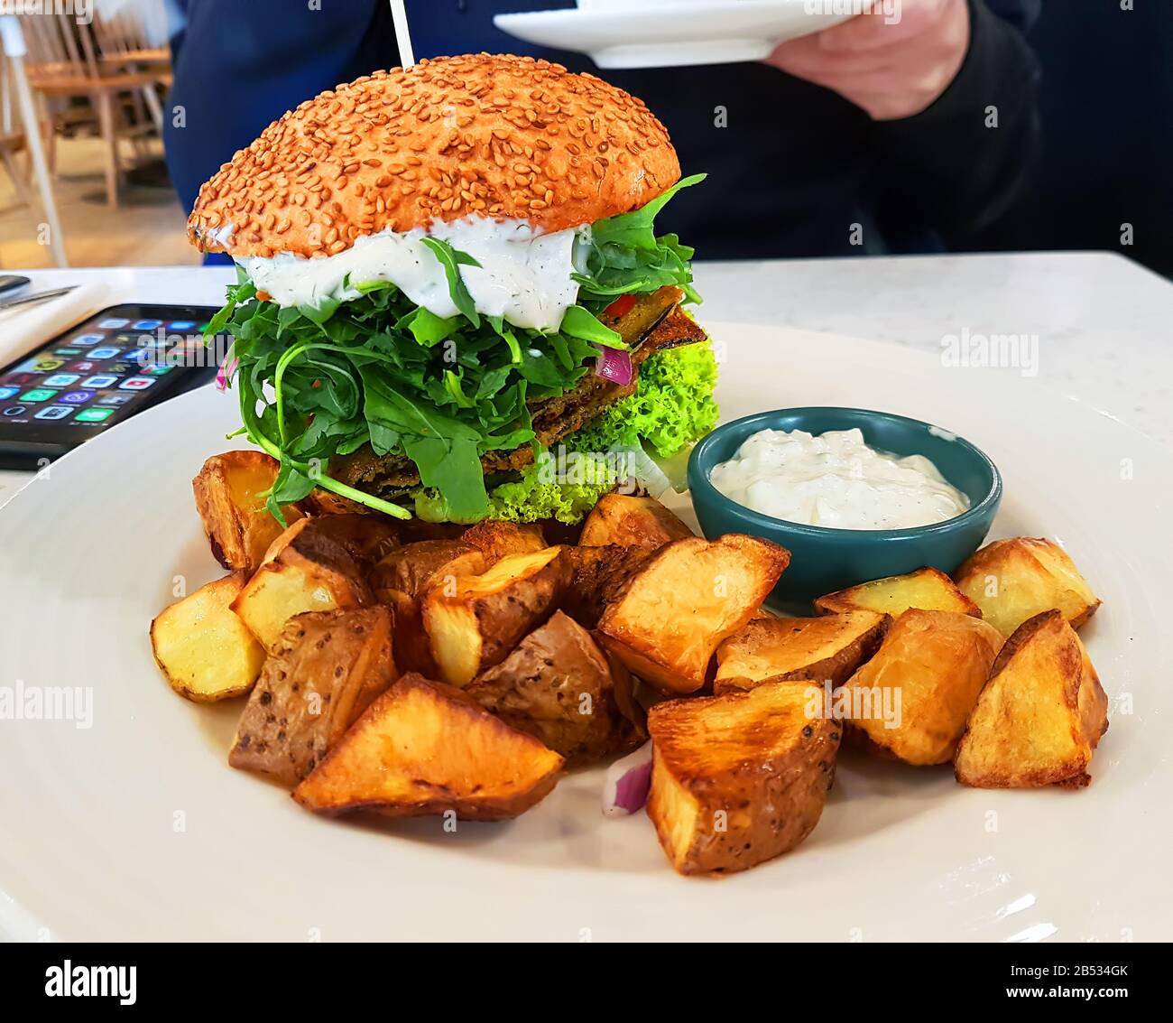 Vegetarian burger for lunch Stock Photo - Alamy