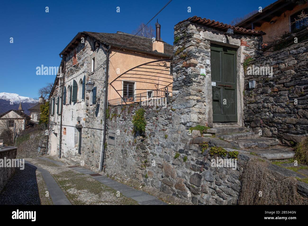a characteristic old house on the path leading to the town center of ...