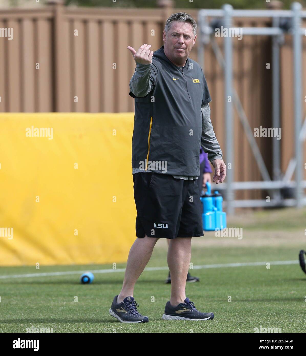 Baton Rouge, LA, USA. 7th Mar, 2020. LSU defensive coach Bill Busch ...