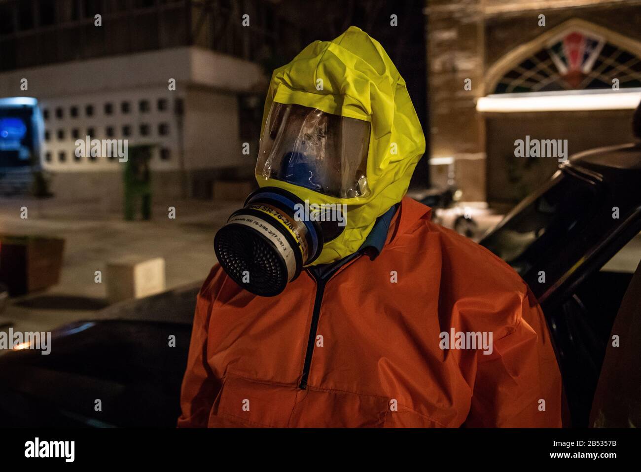 Iranian health ministry staff, the provincial fire department and ...