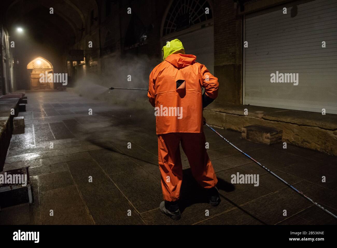 Iranian health ministry staff, the provincial fire department and ...
