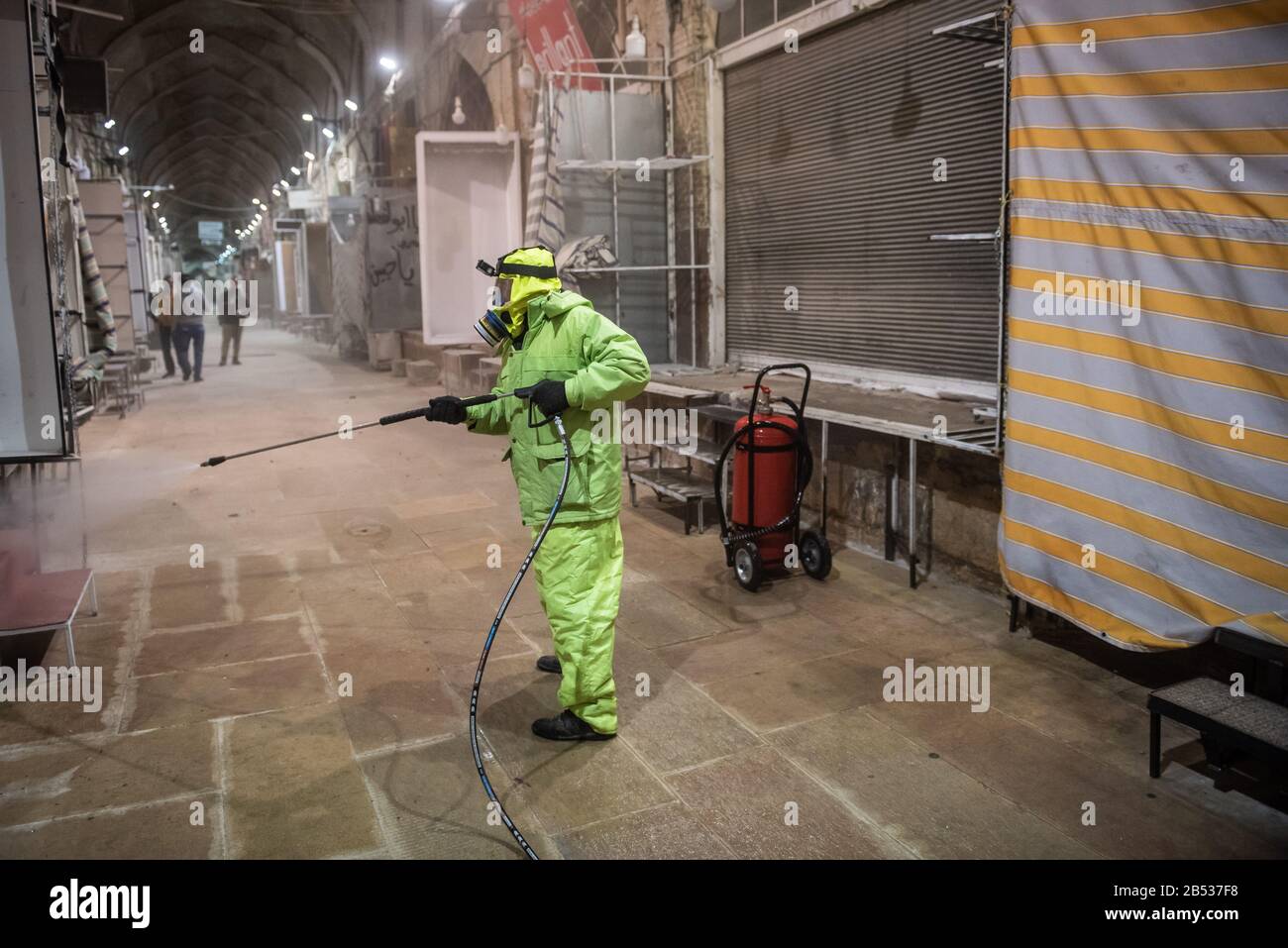 Iranian health ministry staff, the provincial fire department and ...