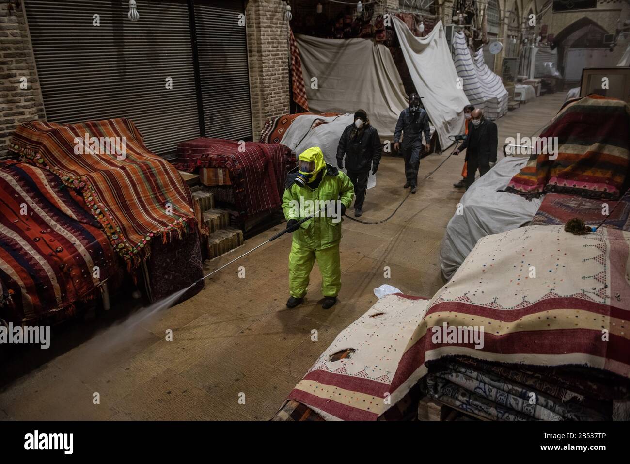 Iranian health ministry staff, the provincial fire department and ...