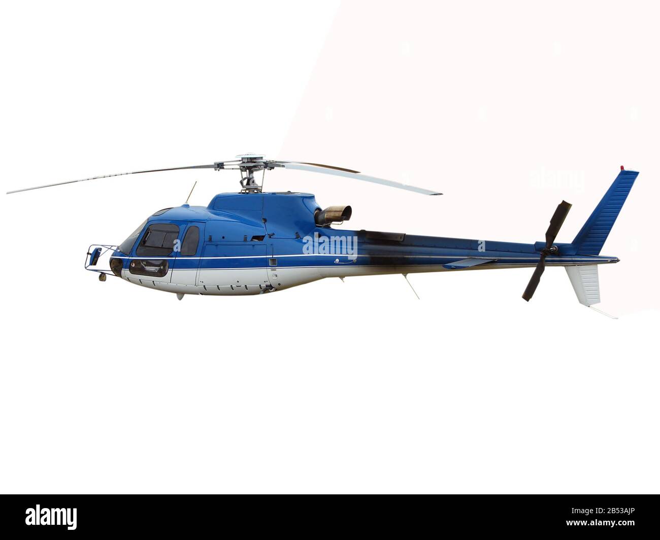 Blue helicopter with hidden landing gear Stock Photo - Alamy