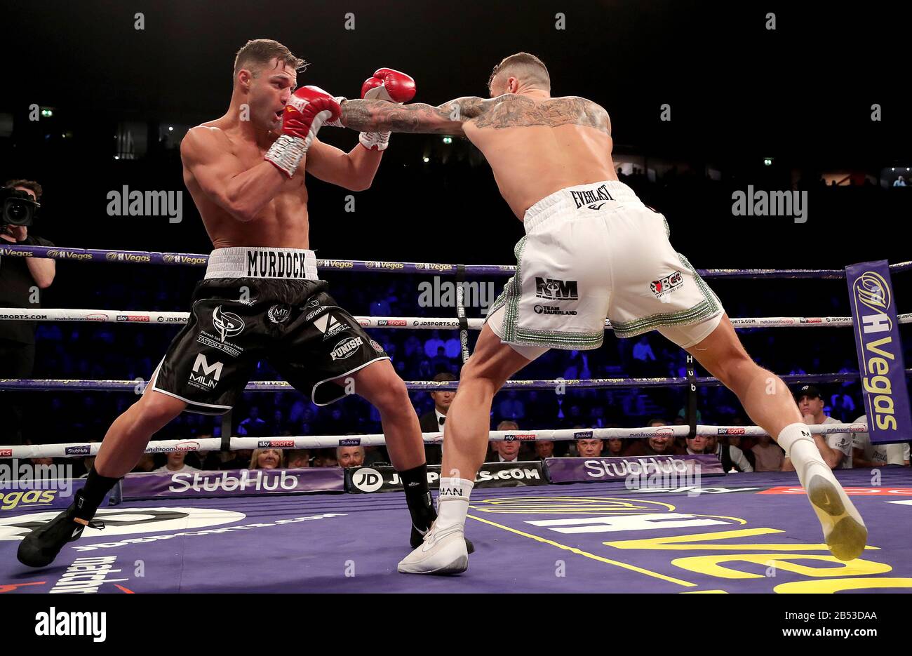Zach Parker (right) in action against Rohan Murdock in their WBO ...