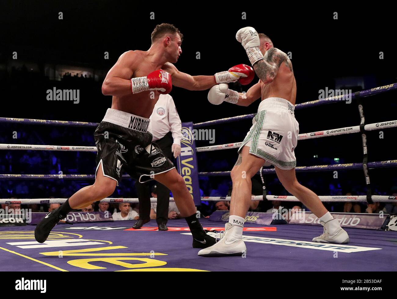 Zach Parker (right) in action against Rohan Murdock in their WBO ...