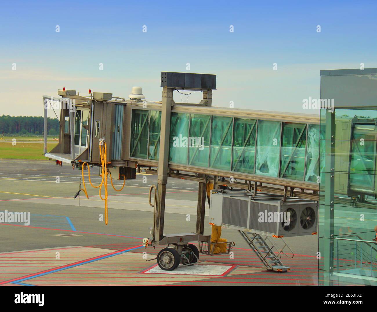 Exit gate for airplane passengers Stock Photo - Alamy