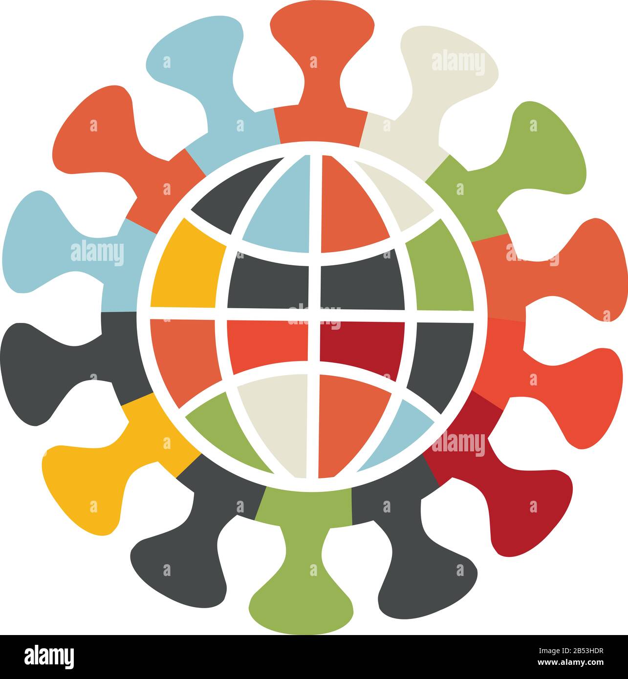 Coloured icons of infectious viruses Stock Photo - Alamy