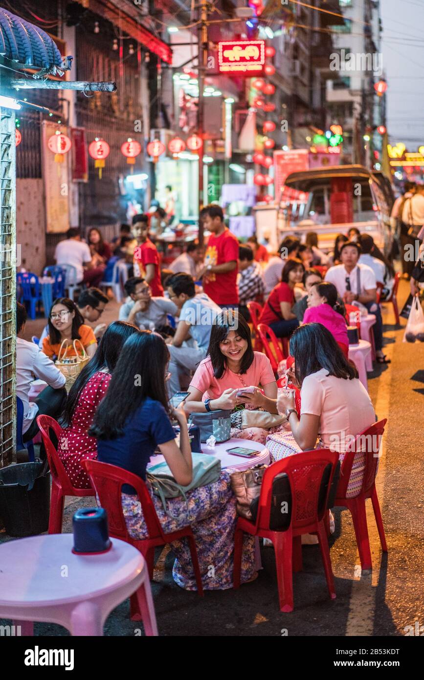 Chinatown, Yangon, Myanmar, Asia Stock Photo - Alamy