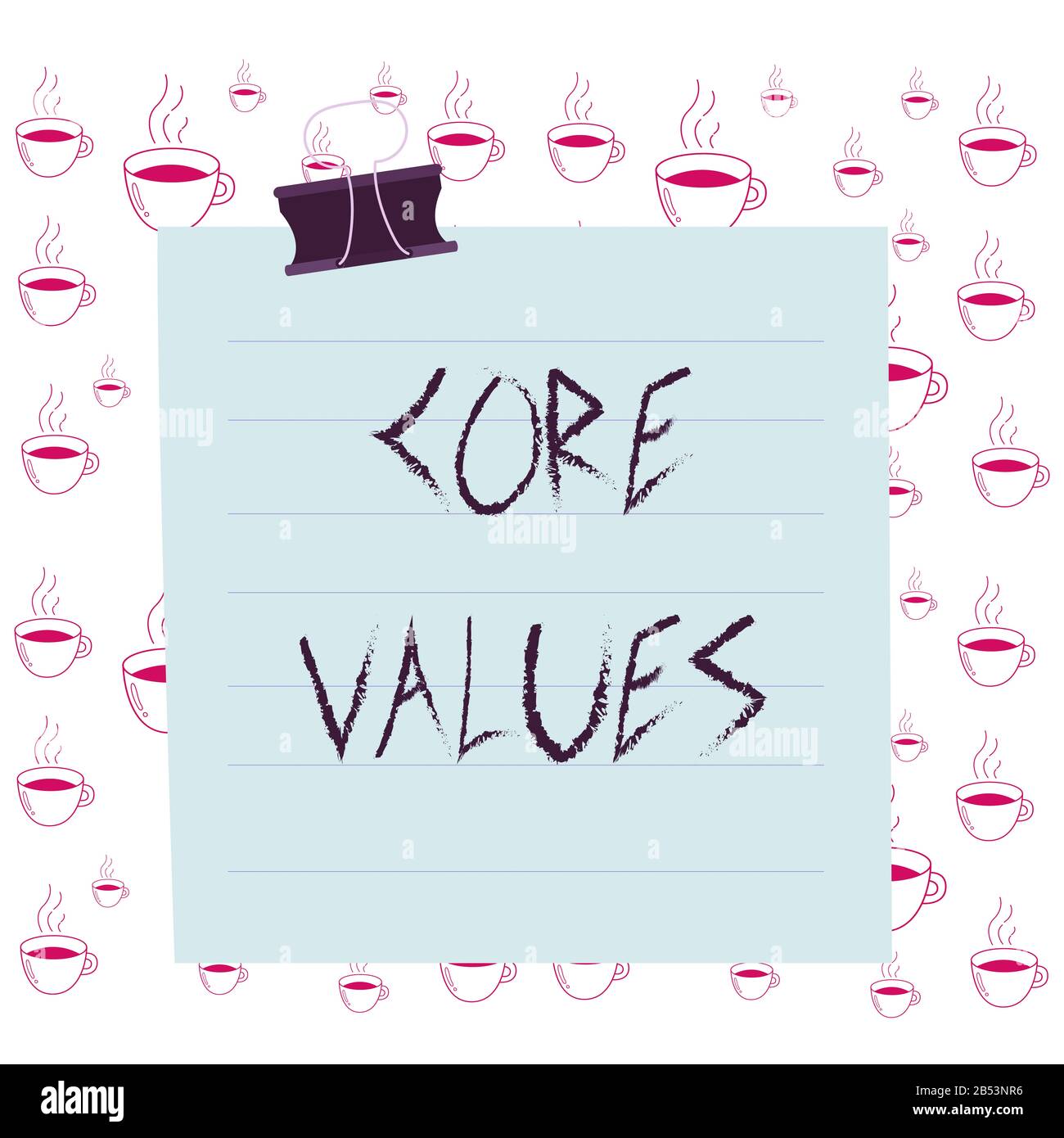 Writing note showing Core Values. Business concept for the fundamental ...
