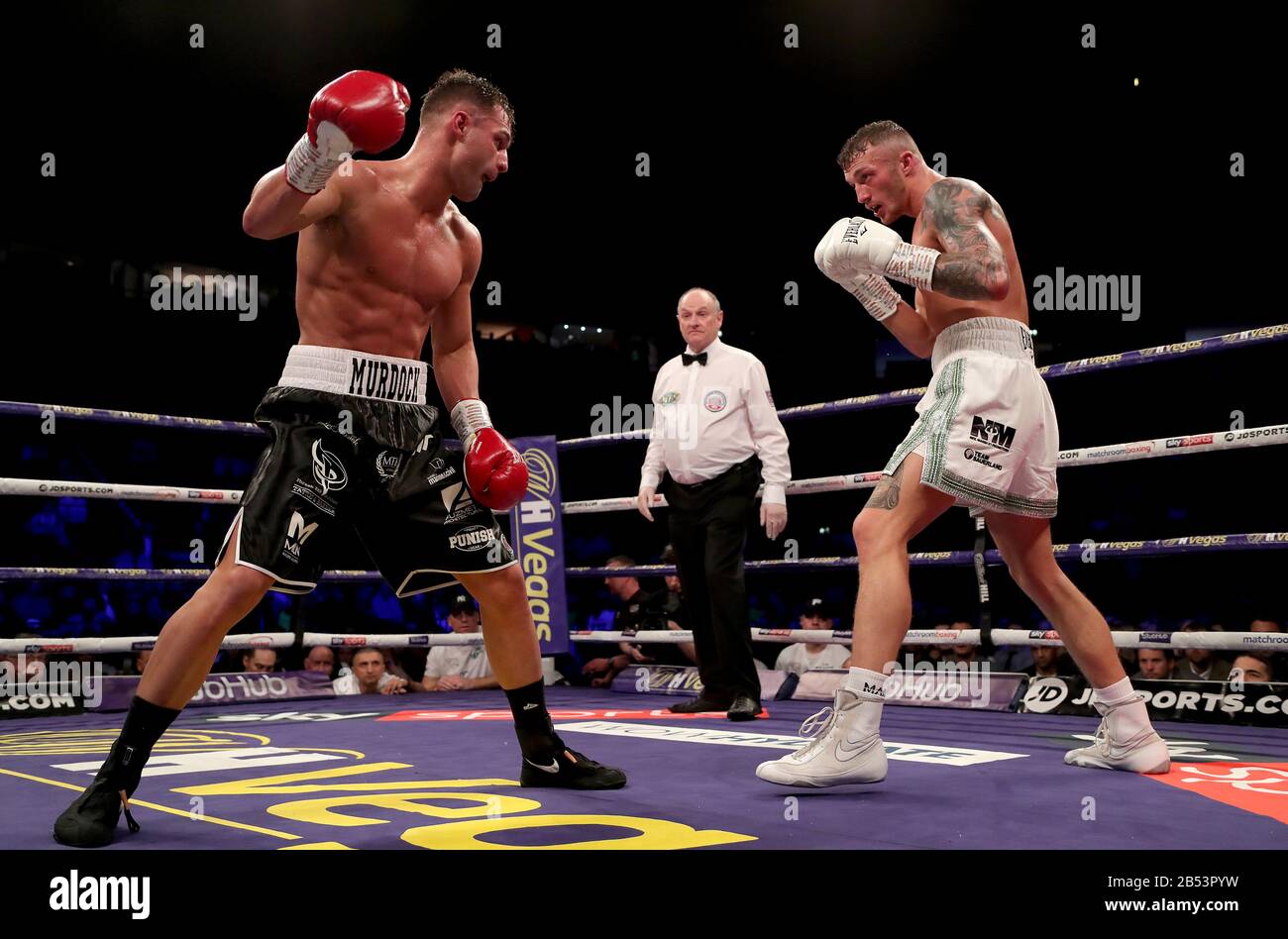 Zach Parker (right) in action against Rohan Murdock in their WBO ...